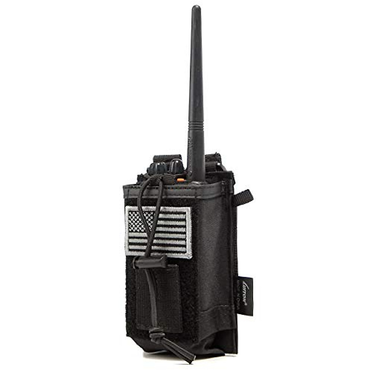 Tactical Radio Holder Radio Case Molle Radio Holster Military Heavy Duty Radios Pouch Bag for Two Ways Walkie Talkies Adjustable Storage with 1 Pack Patch