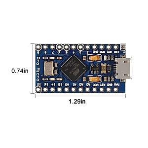 AITRIP 4PCS Pro Micro Atmega32U4 5V 16MHz Bootloadered IDE Micro USB Pro Micro Development Board Microcontroller Compatible with Pro Micro Serial Connection with Pin Header