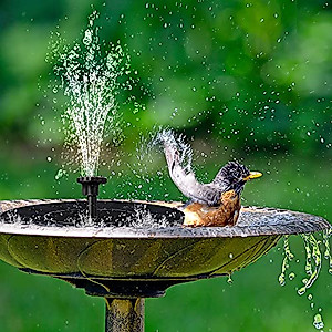 Solar Fountain for Bird bath, 2.5W Solar Water Fountain Pump with 6 Nozzles, Solar Panel Kit Water Fountain for Garden, Pond, Pool, Patio, Fish Tank, Outdoor