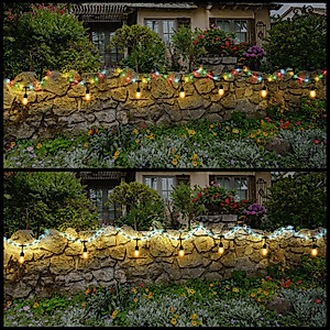 CLASShine 48ft RGB & White Outdoor String Lights Dimmable with Remote, Patio Lights Waterproof, Timer, 15 Hanging Sockets, 15+3 Edison LED Shatterproof Bulbs, Deck Porch Fence Decoration