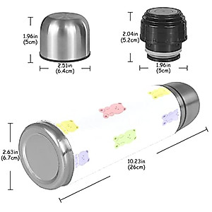 Stainless Steel Leather Vacuum Insulated Mug Bear Thermos Water Bottle for Hot and Cold Drinks Kids Adults 16 Oz