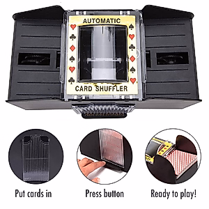 Killer's Instinct Outdoors Automatic Card Shuffler 6 Deck for Home Card Game Battery Operated Casino Electric Shuffler for Poker Professional Shuffling Machine for Blackjack