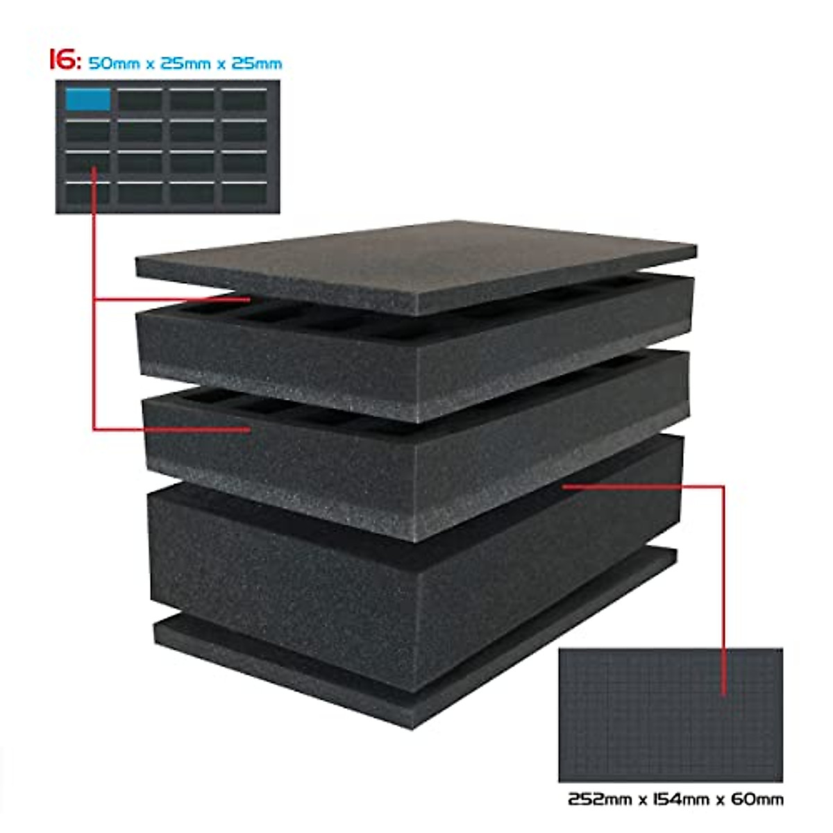 ENHANCE Miniature Figure Satchel - Compact Storage & Carrying Case for DnD Miniatures with Shoulder Strap, 3 Foam Trays (2 Pre-Cut Trays and 1 Pick & Pluck Tray) - Fits Standard 20mm to 25mm Figures