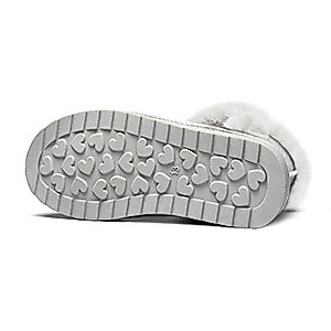 K KomForme Girls Snow Boots Warm Fur Lined Glitter Strap Winter Shoes Lightweight with Hook-and-loop(Toddler/Little Kids/Big Kids)