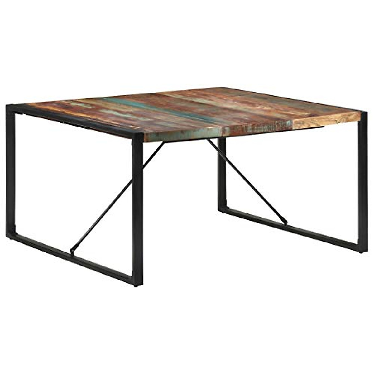 AJSEOYBS Large Dining Table,Industrial Rustic Kitchen Dining Room Table, Dinner Table for Kitchen, Living Room,Dining Table 55.1"x55.1"x29.5" Solid Reclaimed Wood