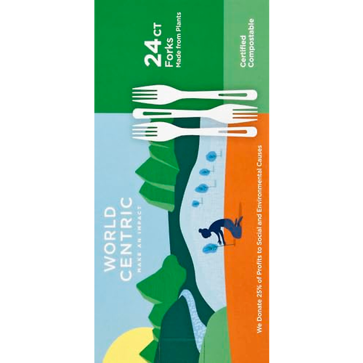 World Centric, 24 Count (Pack of 1), Natural Corn Starch Forks