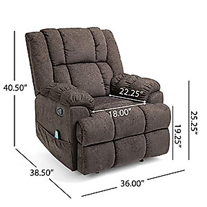 Christopher Knight Home Coosa Massage Recliner, Brown + Black