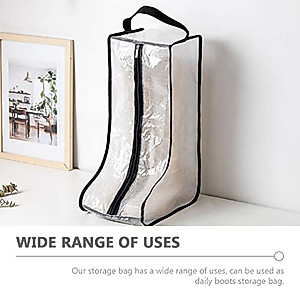 INOOMP 2pcs Storage Bag Clear Boot Storage Bags Shoe Bags with Zipper Tall Boots Organizers Protector Bag Reusable Shoe Storage Pouches Multi- Storage Bags for Home and Travel (Clear)