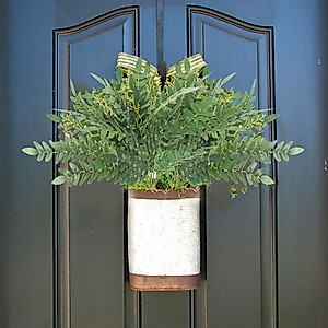 Phliofd 3pcs Artificial Greenery Stems Fake Ferns Plants 23.6'' Tall, Faux Leaves Shrubs Branches for Outdoor Wedding Flower Arrangements Home Garden Table Centerpiece Spring Summer Decor Green