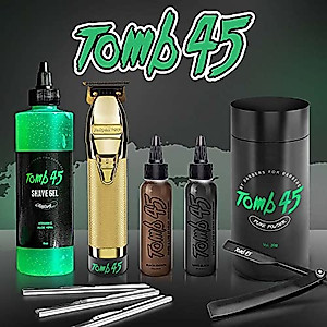 Tomb 45 Triple Cartridge Razor Holder | Disposable Razor Safety Handle For Barbers | 100% Metal Grip & 3 Adjustable Blade Exposure Options For Shaving | Men's Straight Edge Razors Manual Shaver (Black)