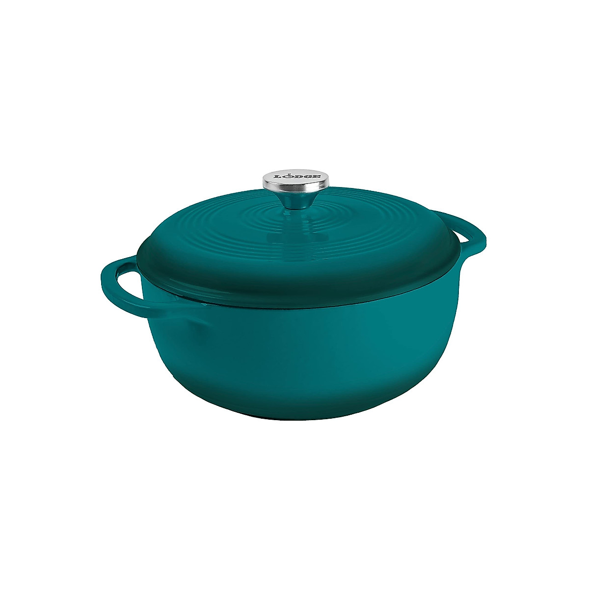 Lodge EC6D38 Enameled Cast Iron Dutch Oven, 6-Quart, Lagoon & L8SK3 10-1/4-Inch Pre-Seasoned Skillet