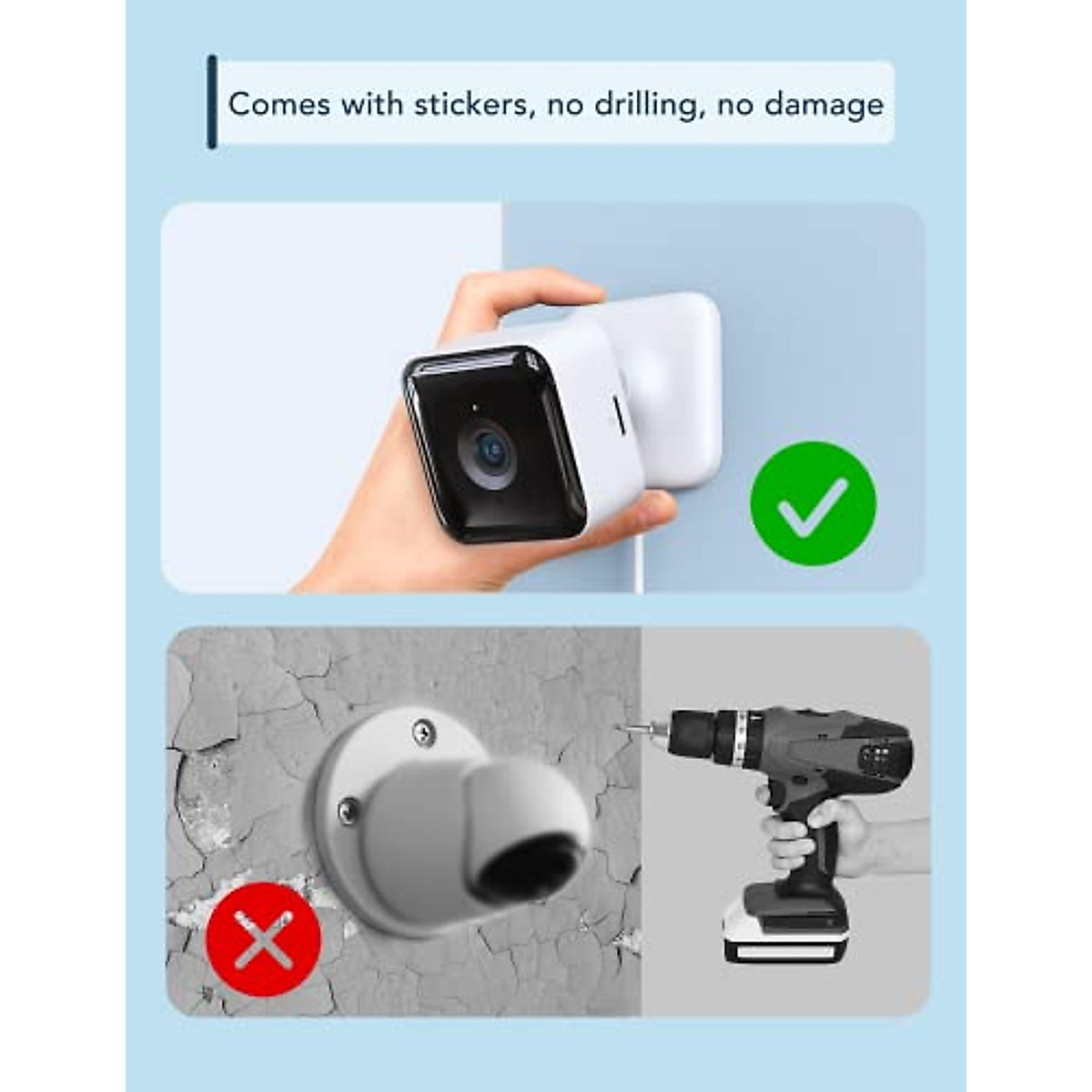 GNCC Indoor Security Camera Dog Camera 1080P w/Motion Detection, 2-Way Audio Siren, Night Vision, Cloud & SD Card Storage, Works w/Alexa & Google Home, GC2