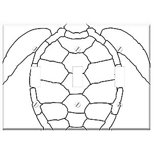 Switch Plate Triple Toggle - Turtle Animal Reptile Carapace Top Fins Tail