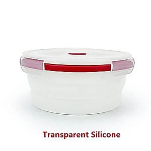 CARTINTS Reusable Collapsible Bowls for Camping, Silicone Food Grade Storage Containers, Silicone Lunch Containers for Microwave, Freeze or Store, Leakproof, Set of 4,Red