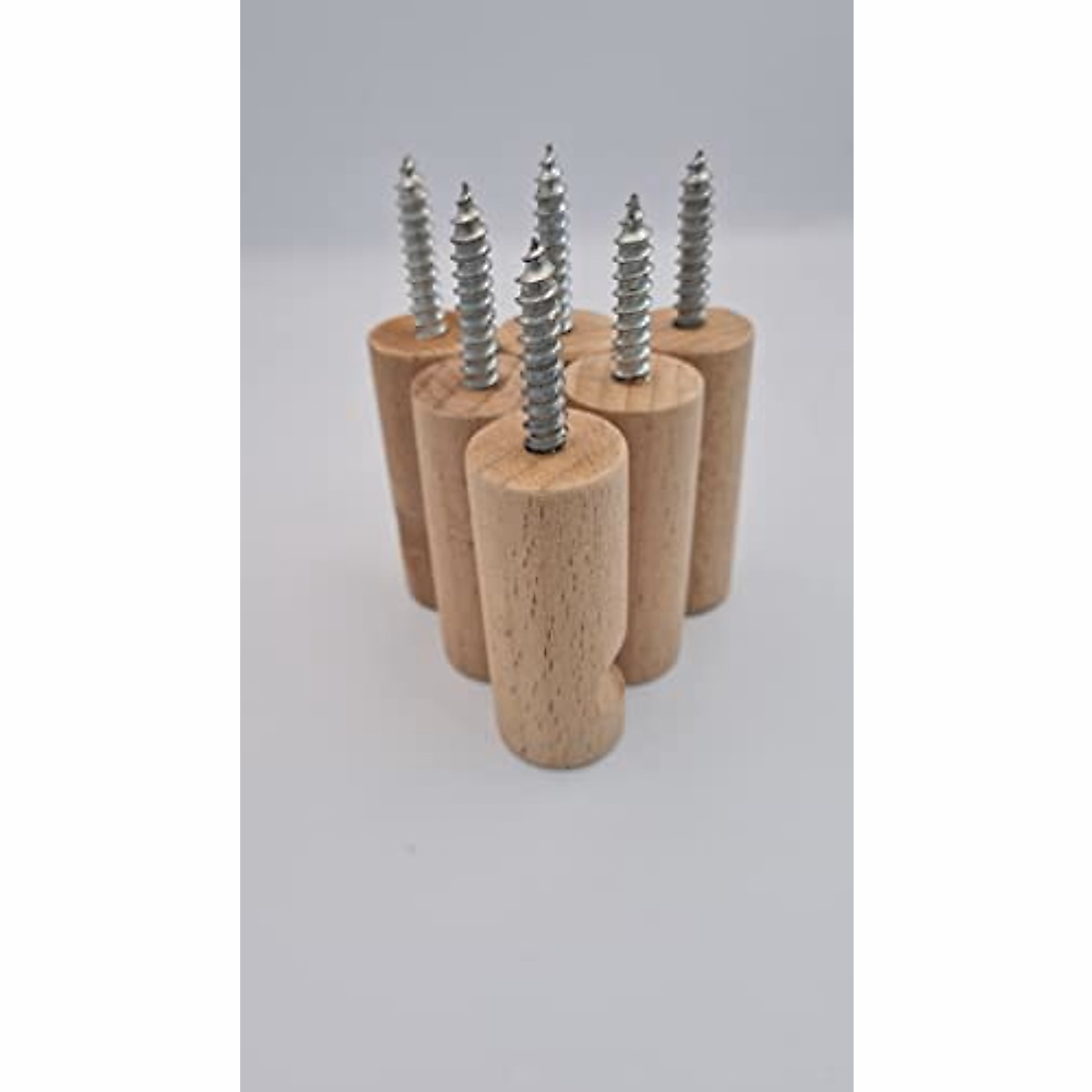 Simba Shop 4 PCS Wooden Wall Hook Hanger Bathroom Towel Hooks Coat and Hat Hooks Beech Wood Handmade Woodwork