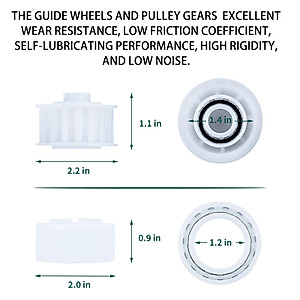 4 Pack Guide Wheels with 2 Pack Pulley Gears Replacement Parts Number 3884997-R6 Compatible with Nautilus CC Plus, Maytronics Dolphin Fits Dx3/Dx4/Dx6 &M200/M400/M500 Pool Cleaner Parts
