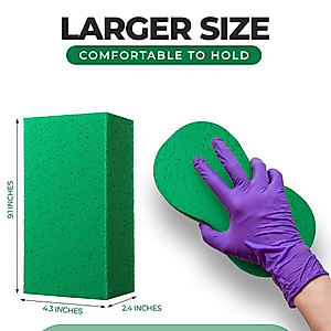 Large Multi-Purpose Sponges - 2 Pack, Perfect for Car Wash & Household Cleaning, Ideal for Tile Grout & Painting