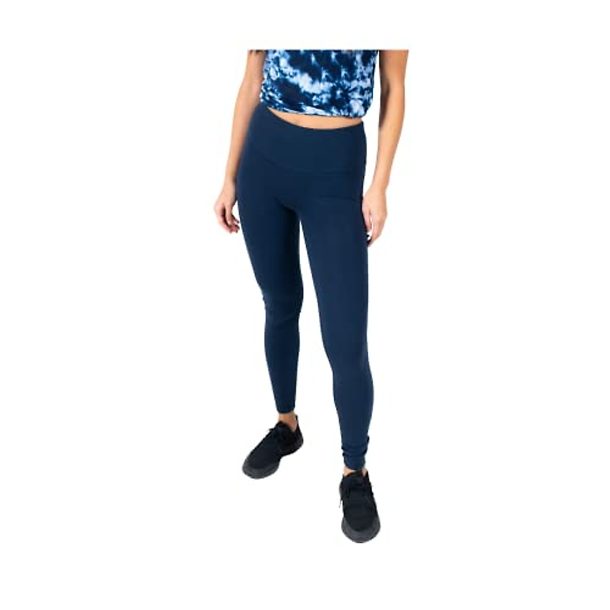 Spalding Women's Misses Activewear High Waisted Cotton/Spandex Ankle Legging Navy Blazer