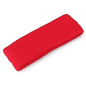 Mallofusa 10 PCS Sports Basketball Headband/Sweatband Head Sweat Band/Brace Gift Party Outdoor Activities (Red)