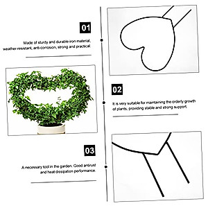 GANAZONO 2pcs Heart Shaped Flower Pot Stand Decorative Planters Mini Roses Mini Pots Iron Climbing Trelli Indoor Planters Climbing Rose Trellis Rack for Climbing Plant Vine Plant Stand Hoop