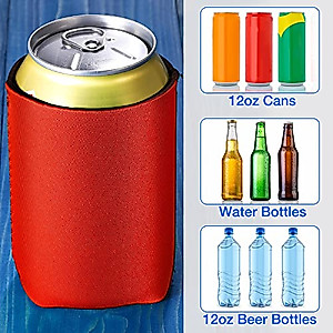 60 Packs Blank Can Cooler Sleeves Sublimation Soda Can Covers Neoprene Can Sleeve Beer Drink Sleeve Drink Insulator Sleeve Beer Can Coolers for Weddings Party Beverages HTV Projects, 12 Colors