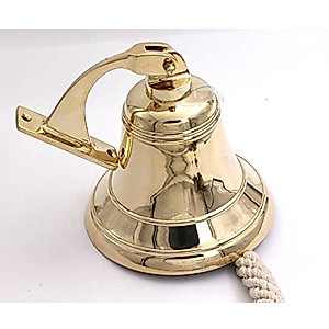 Brass Ship Bell Polished Nautical, Heavy Duty Polished Brass Bell, Brass Maritime Duty Watch Ships Bell by The Metal Magician