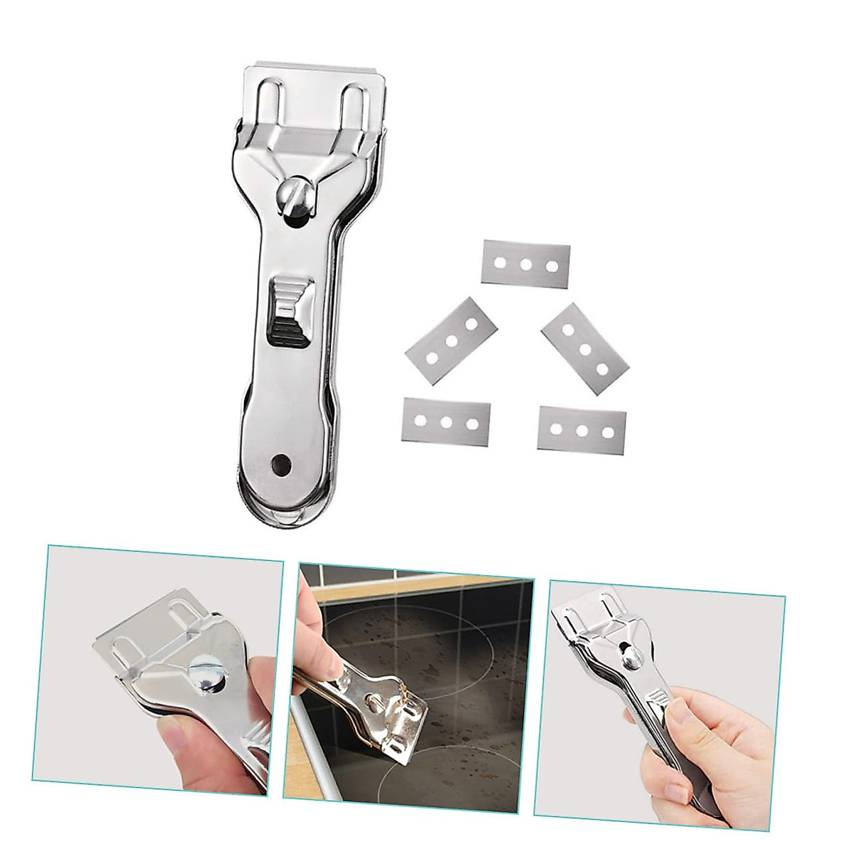 Amosfun 1 Set Glass Scraper Cleaning Shovel Glass Cleaning Scraper Cleaning Scraper for Glass Clean Keeping Scrapers Cleaning Scrapers Ceramic Hob Scraper Cooktops Cleaning Scraper