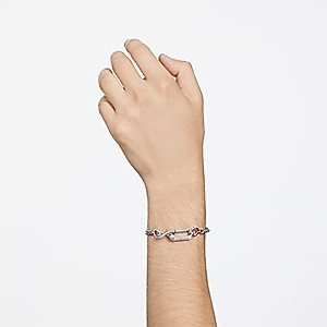 SWAROVSKI Dextera bracelet, Pavé, Mixed links, White, Rhodium plated