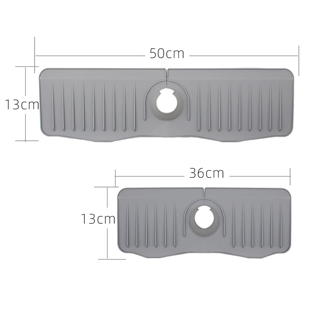 GIFZES Efficient Water Drainage Sink Splash Guard Kitchen Durable Silicone Faucet Drain Pad for Clean Organized Easy Grey L