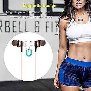 Woostar Bluetooth Headphones, Bluetooth 5.0 Wireless Magnetic Earbuds Sweatproof Earphones Stereo Headphones for Running Workout Gym Noise Cancelling (Rose Gold)