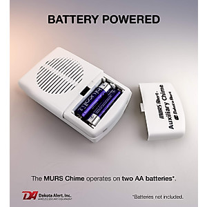 Dakota Alert MURS Auxiliary Chime - Battery-Operated Wired Ringer Alarm for M538-BS MURS Base Station, Murs Chime Alert