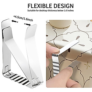 FYY Tablecloth Clips - 12 Pack Stainless Steel Picnic Table Cloth Cover Clamps, Heavy Duty Rustproof Tablecloth Holder Clips for Home Restaurant Outdoor Picnic Party Weddings