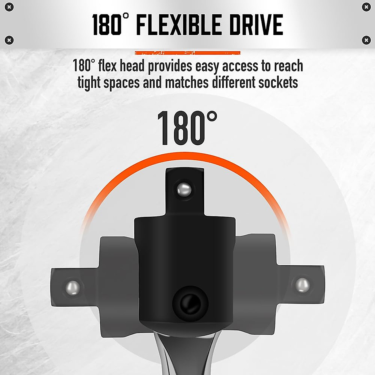 HORUSDY 1/2 Breaker Bar | 17-inch Length | Rotating Flex Head | CR-V Steel Breaker Bar 1/2 inch Drive