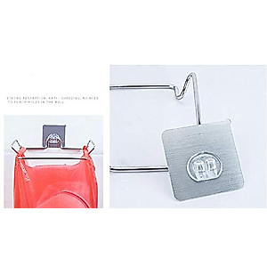 Easyinsmile Trash Bag Holder Portable Hanging Organizer Trash Rack 2pcs/Pack (Stainless Steel 3)