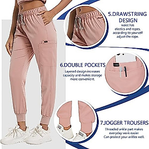 VIAOLI Scrubs for Women Stretch Set V-Neck Top & Jogger Athletic Pant Nursing Uniform for Women Clearance Workwear