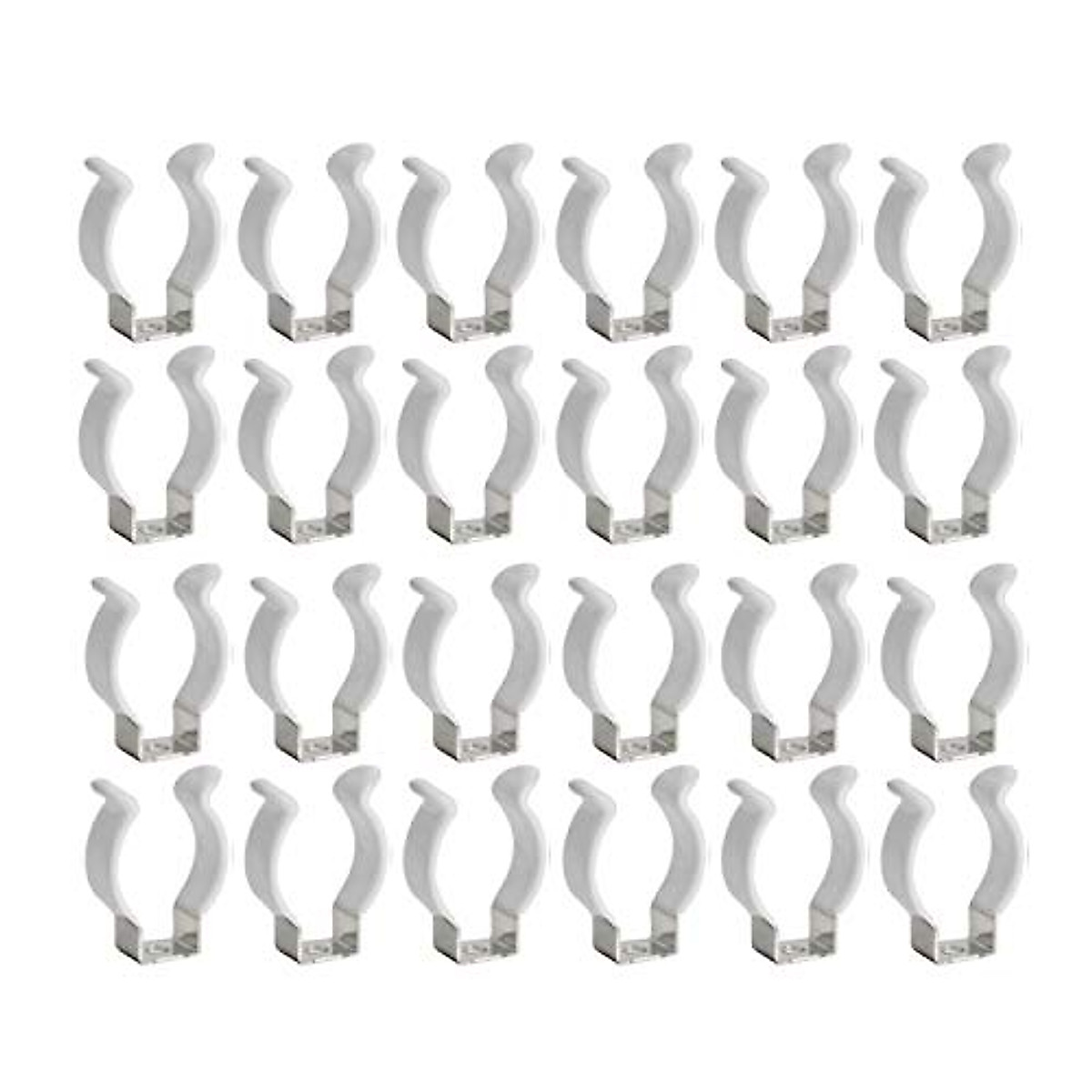 (24-Pack) JESLED T8 U Clips Holder Bracket for 8FT LED Light Bulbs, LED Fluorescent Tube Replacement Mounting Accessories, Stainless Steel Lamp Support, Lampholder, Pipe Clamps to Prevent Sagging