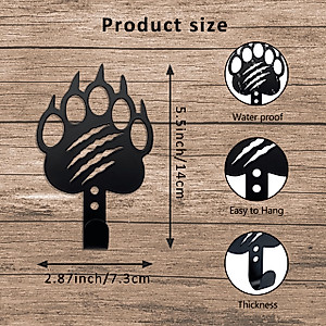 Ajqiomh 4Pcs Black Bear Decor Key Hook Cabin Decor Coat Hooks Wall Mounted Entryway Dog Leash Black Bear Decor Key Hook Key Holder for Wall Art Cabin Decorations Rustic Cearance