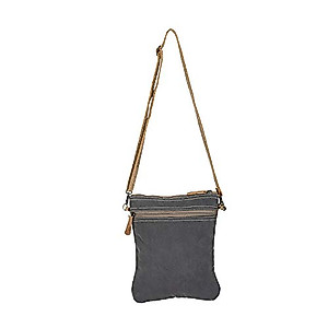 Myra Bag Seeds of Love Upcycled Canvas &amp; Cowhide Crossbody Bag S-1367