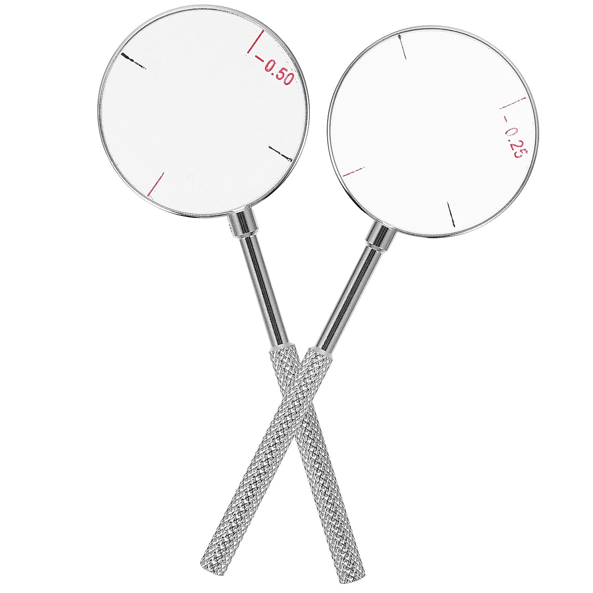 Heallily 2Pcs Round Optical Cross Cylinder Lens Optical Instruments diopters (0.25/0.5)