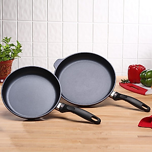 Swiss Diamond Fry Pan Duo - HD Nonstick Diamond Coated Nonstick Cookware 9.5" and 11" Aluminum Frying Pans Skillet Set, Dishwasher Safe frying pan, Oven Safe Pan