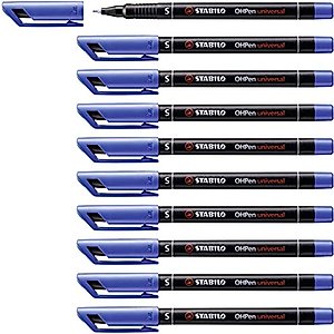 STABILO Overhead Pen OHPen universal - Permanent Superfine - Pack of 10 - blue