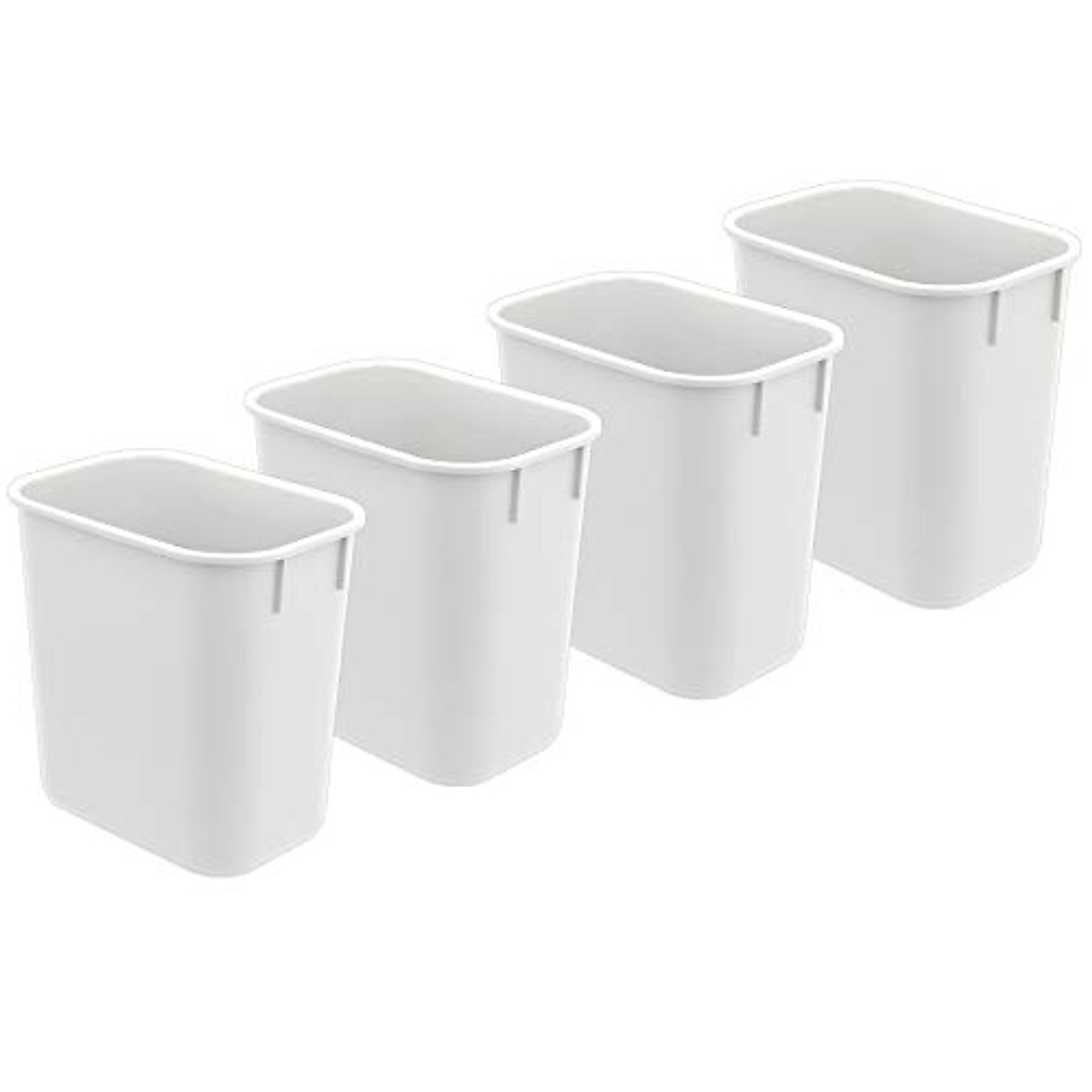 Acrimet Wastebasket Bin 13QT (Plastic) (White Color) (Set of 4)