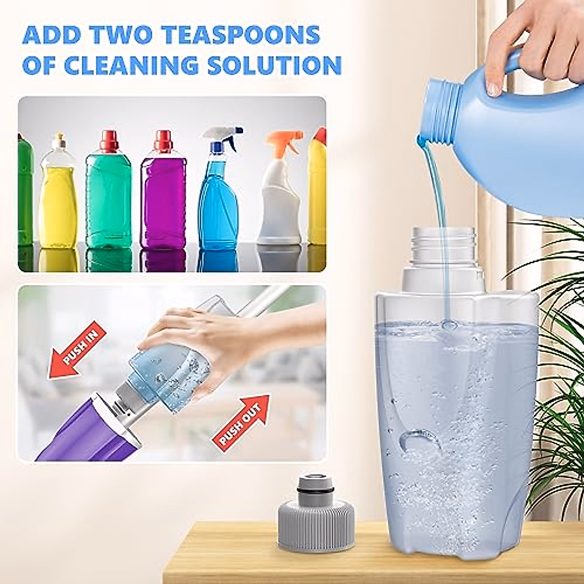 Spray Mops for Floor Cleaning Microfiber Floor Mop for Hardwood Floors Wet Dust Mop Flat Mop Floor Cleaner Mop with 4 Washable Pads 440 Ml Refillable Bottle for Wood Floor Tile Laminate Vinyl Kitchen