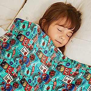 ZonLi Kids Blanket Flannel Fleece Throw 50" x 60" Miraculous Ladybug and Cat Noir Blankets for Toddler Fuzzy Plush Bluey Cozy Lightweight Blanket for Boys Birthday Saint Patrick Easter Gifts Idea