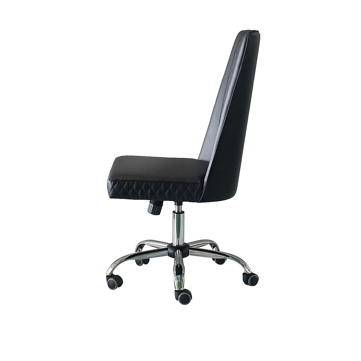 MAYAKOBA Estelle Office Chair (Set of 2) Adjustable Height Desk Chair Conference Room Salon Customer Seating Luxury Soft Leather with Rolling Base, Black