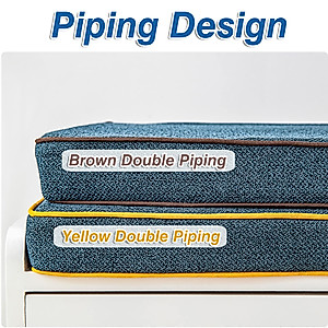 RCDPK Custom Bench Cushions for Indoor Furniture,Double Piping Furniture Decorative Seat Cushion,Personalized Size Thickened Anti-Slip Bench Pad,Customized Bay Window Cushion,Indoor Furniture Mat