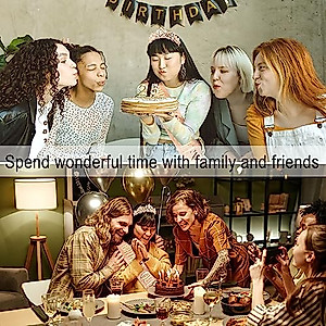 Tihebax Birthday Crown Rose Gold Crystal Tiara Birthday Queen Sash Birthday Headband Crowns for Women Birthday Queen Series Party Gift Halloween Cosplay Rhinestone Headbands(Rose Gold)