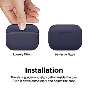 elago Original Case Compatible with Apple AirPods Pro Case - Protective Silicone Cover, Anti-Slip Coating, Precise Cutout, Supports Wireless Charging (Jean Indigo)