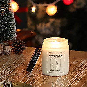 Lavender Candles for Home Scented Candles Gifts for Women 7 oz 50 Hrs Long Lasting Highly Scented Soy Lavender Candle Set for Body Relaxation & Stress Relief, 2 Pcs