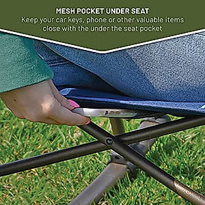 TIMBER RIDGE Folding Rocking Camping Chair with Hard Armrests, Portable Outdoor Rocker for Patio, Garden, Lawn, Supports up to 250 lbs, Blue